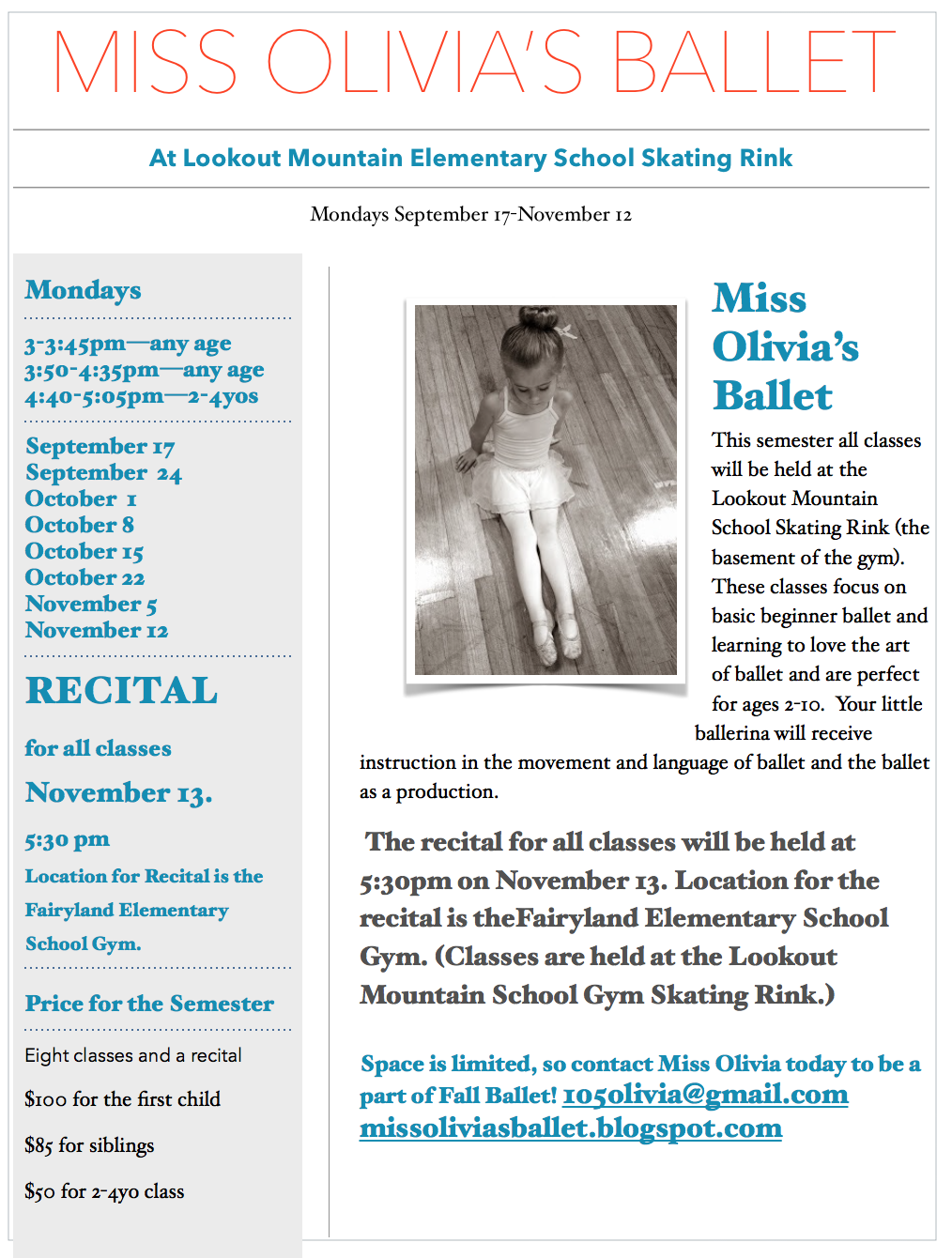 Miss Olivias Ballet July 2018