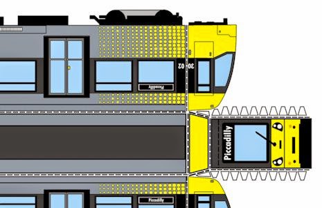 Mike Pendry Design 3D model sheets: New Manchester Tram from an A4 Sheet