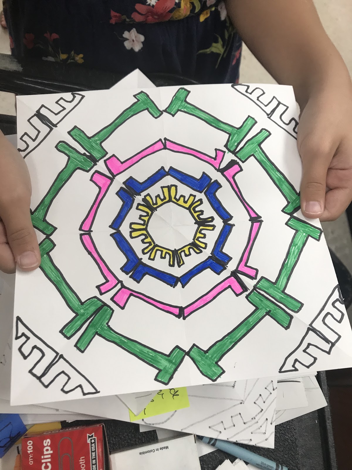 Elements of the Art Room: 5th grade radial symmetrical name art
