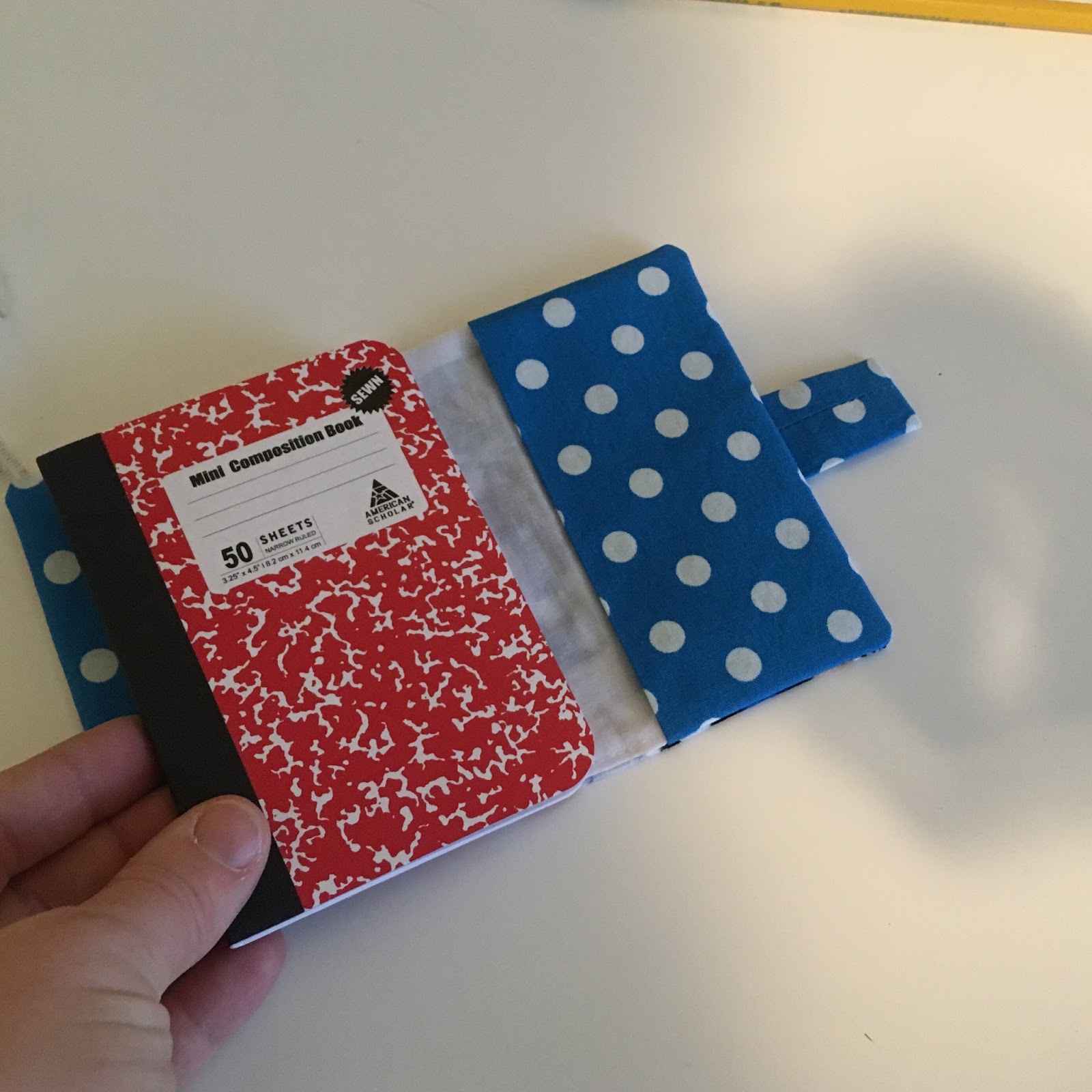 Fabric-covered mini composition books tutorial