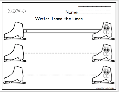 Winter Tracing Lines for Centers ~ Preschool Printables