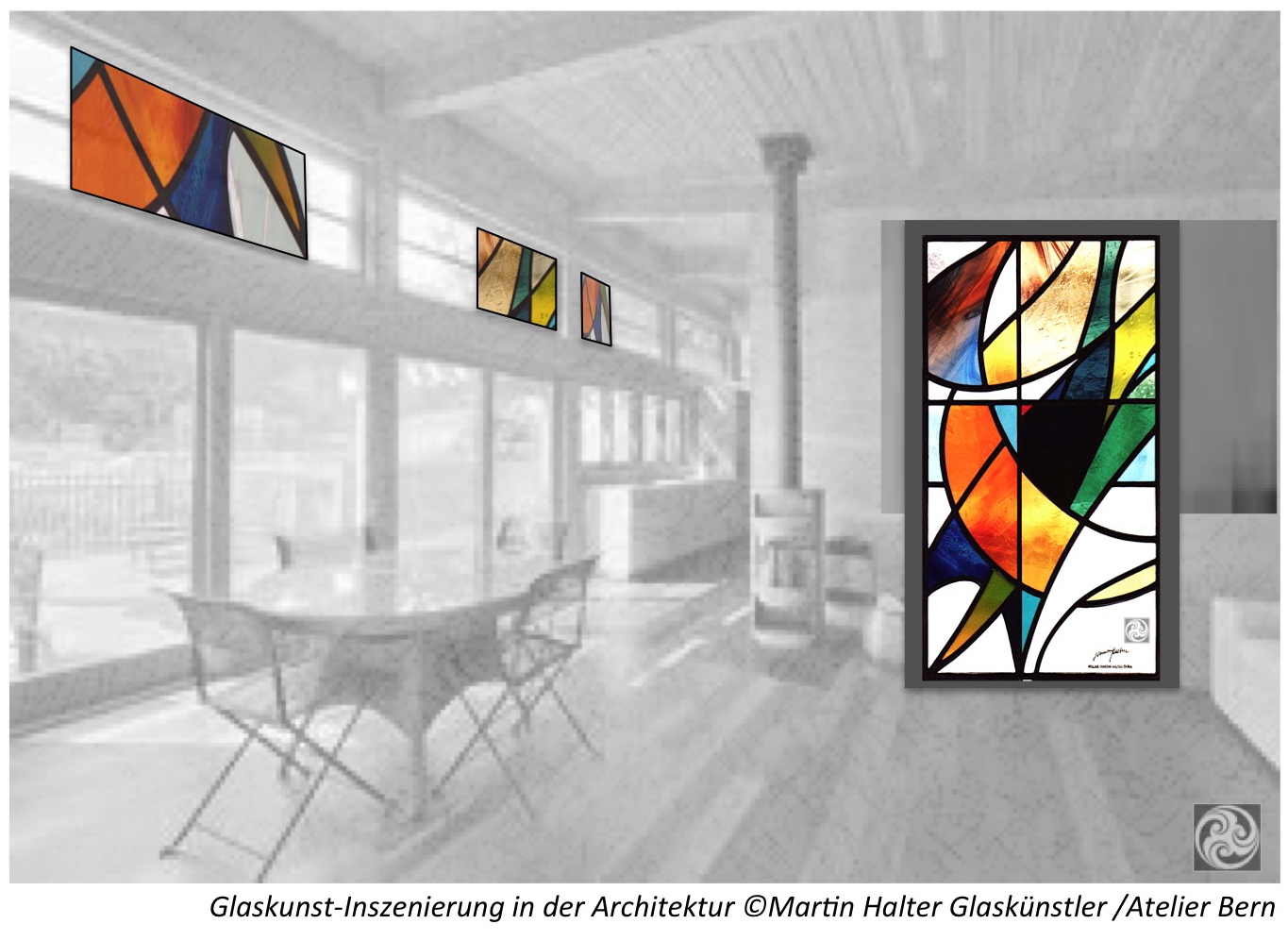 Glaskunst - Glasdesign mit Farben im Licht für die Umsetzung von ...