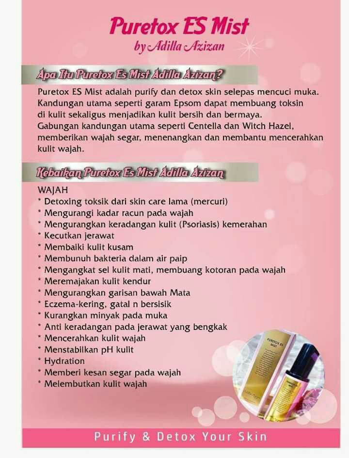 PURETOX ES MIST by ADILLA AZIZAN ORIGINAL MURAH | Harga Murah Original ...