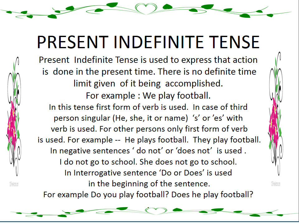 English - Learning Made Easy & Simple: PRESENT INDEFINITE TENSE