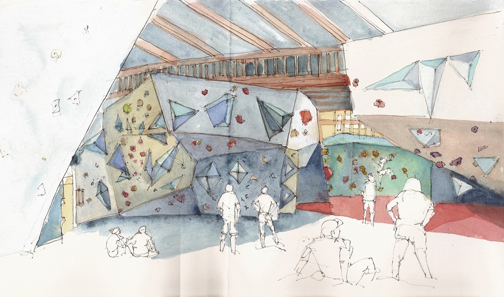 Urban Sketchers Seattle: Seattle Bouldering