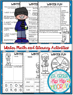 1st Grade Hip Hip Hooray!: Math and Literacy Activities with a Winter Theme