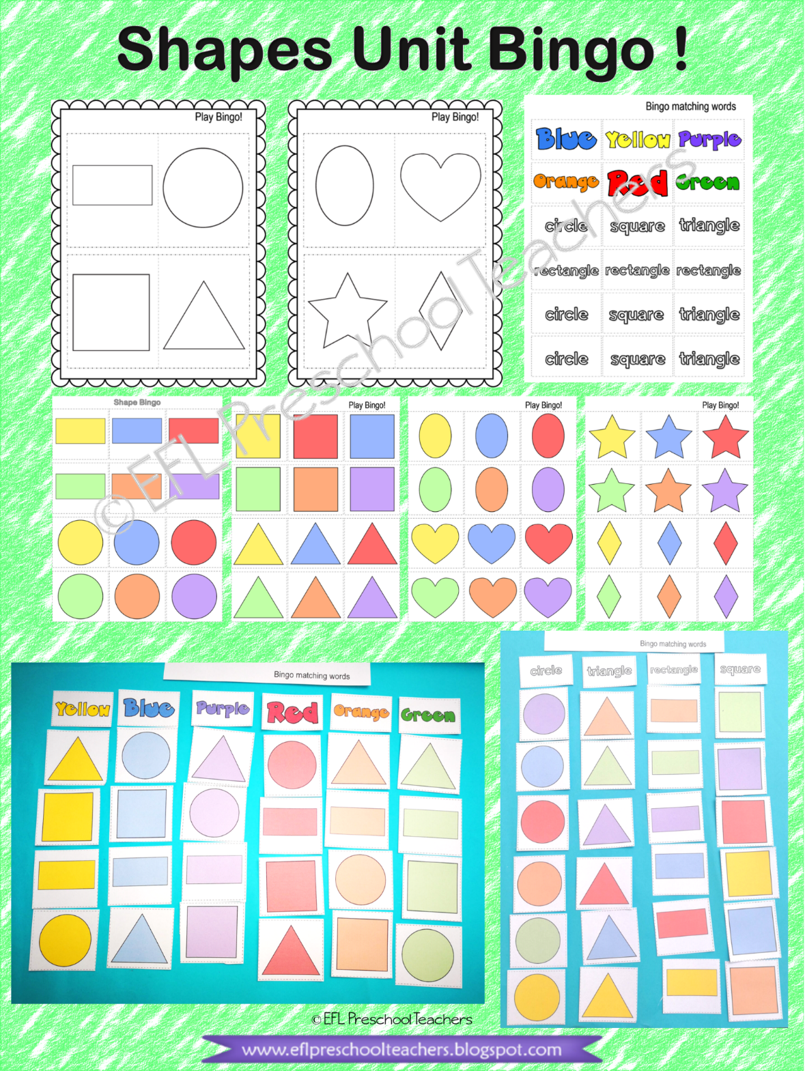 ESL/EFL Preschool Teachers: Shapes Theme Book and Games for ...