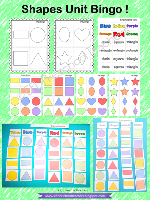 ESL/EFL Preschool Teachers: Shapes Theme Book and Games for ...