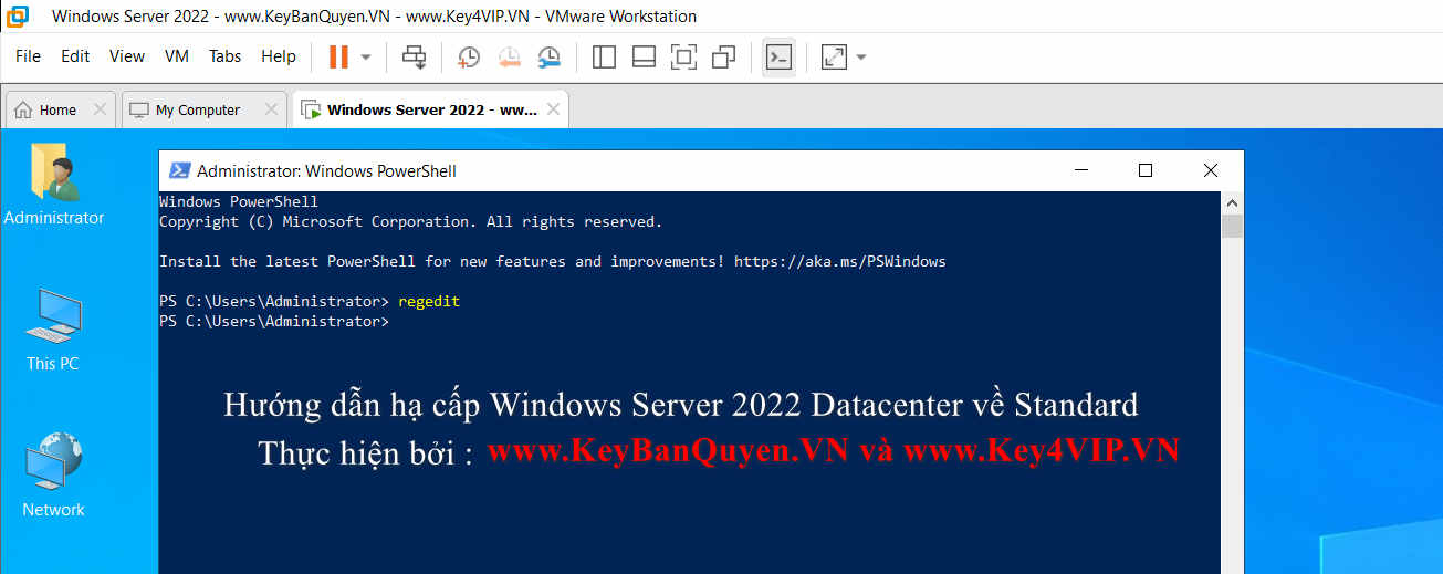 Hướng dẫn hạ Windows Server 2022 Datacenter xuống Standard.