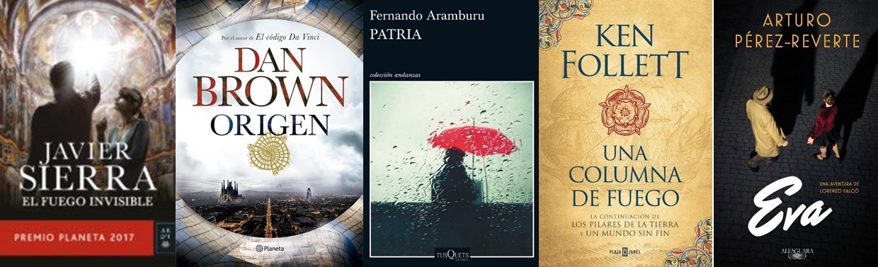 El Búho entre libros: LIBROS DE FICCIÓN MÁS VENDIDOS (1-DICIEMBRE-2017)
