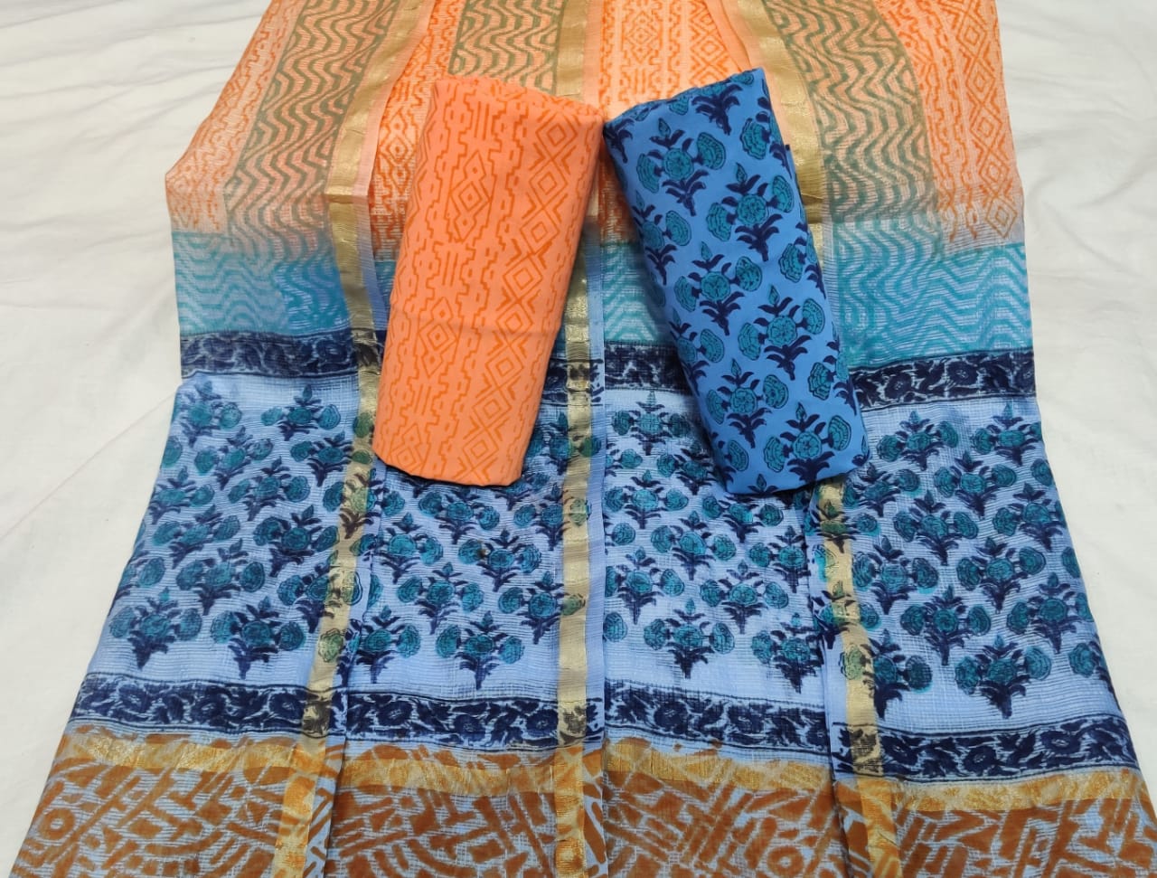 Block printed kota cotton suits
