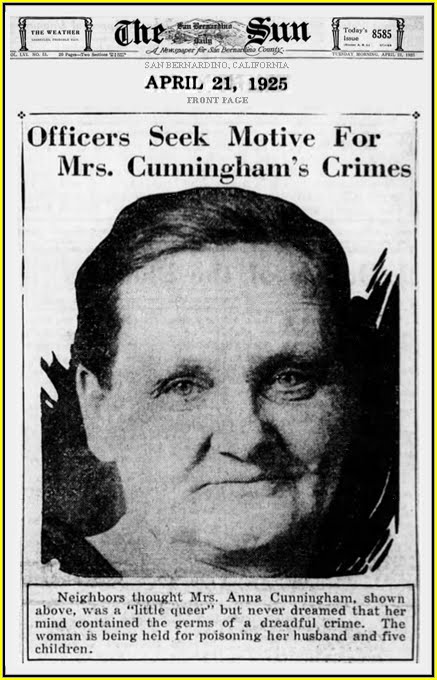 Unknown Gender History: Anna Cunningham, Indiana Serial Killer - 1925