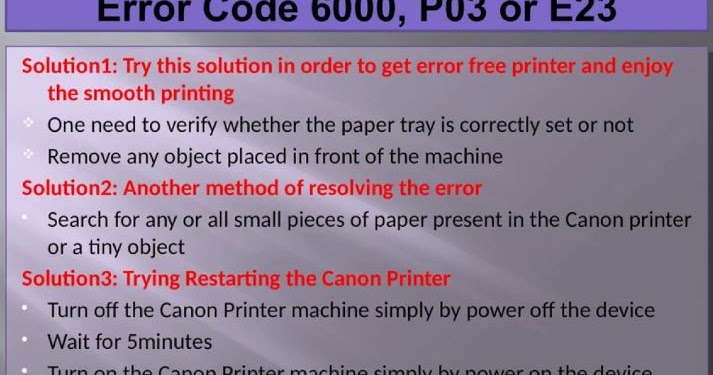 Canon Printer error code 6000