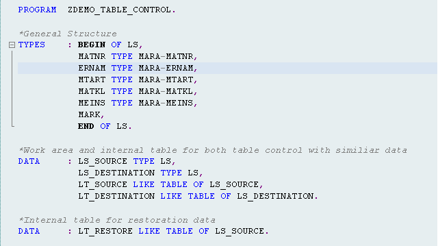The ABAP: Manipulation of Table Control