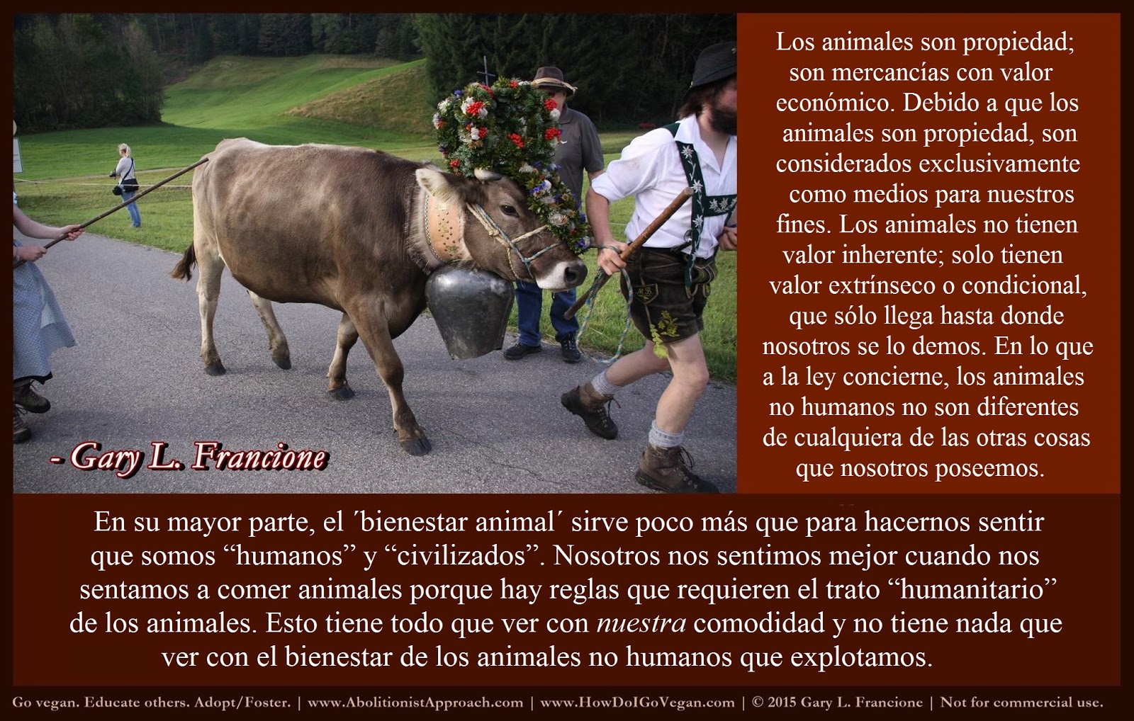 Filosofía Vegana: "Libre de Maltrato Animal" = Pleno de Explotación Animal