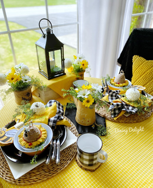 Dining Delight: Bee Themed Tablescape for Two