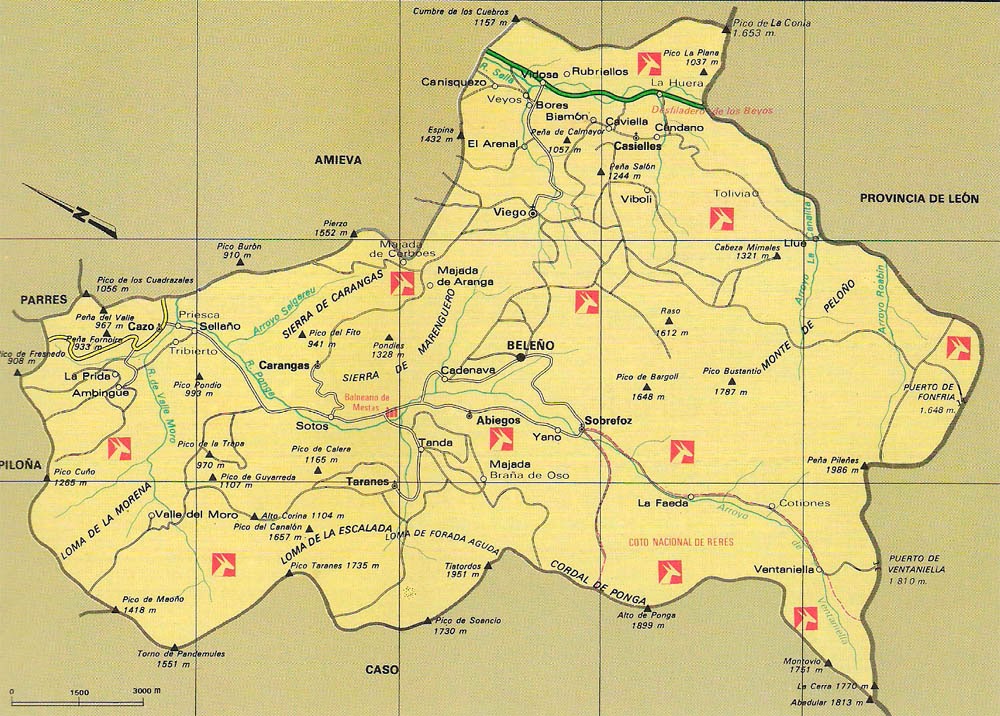 Mapa del Concejo de Ponga | Así ye Asturias