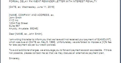 Interest On Late Payment Letter