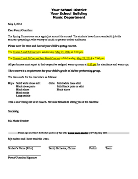 Parent Letter Template ~ Resume Letter