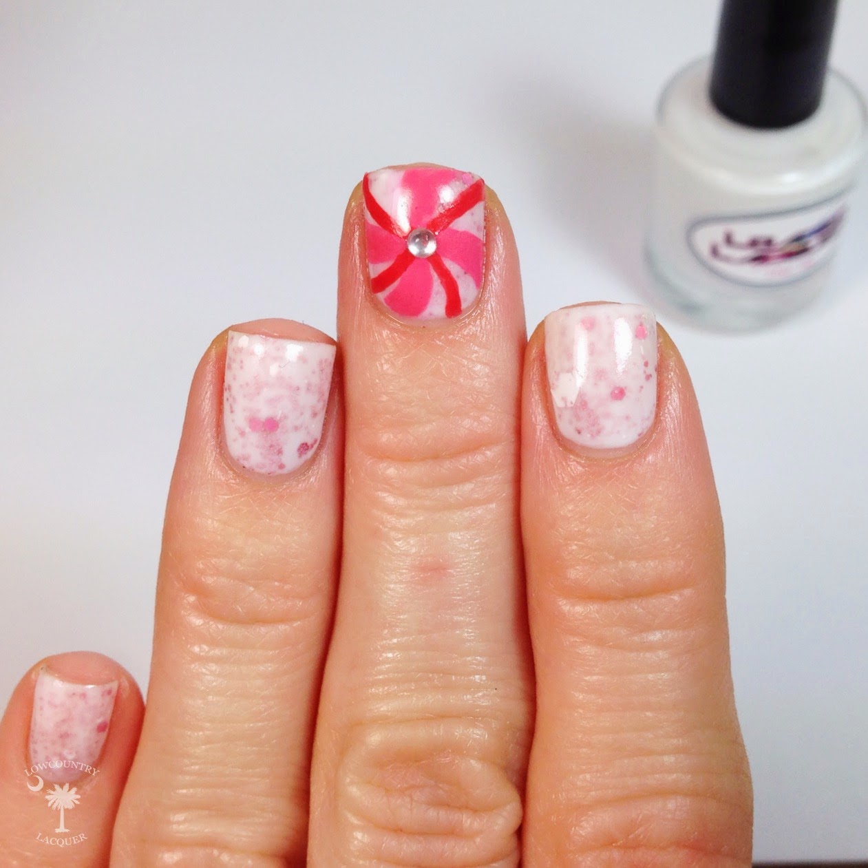 Peppermint Swirl Nail Art | Lowcountry Lacquer