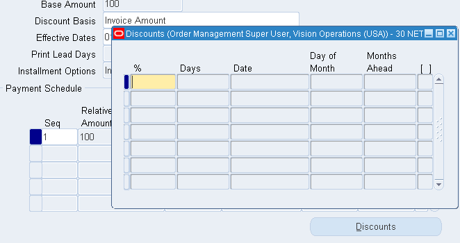 Order Managemet Defining Payment Terms Learn Oracle