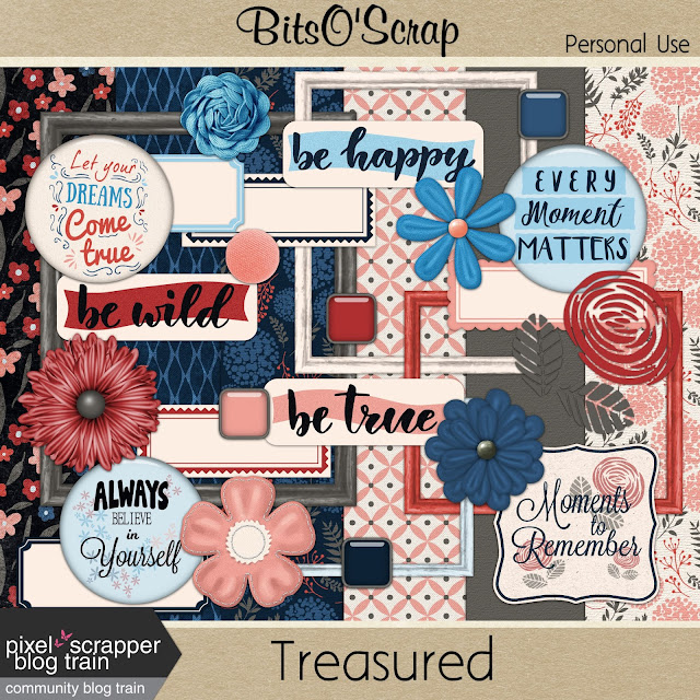 Bits O'Scrap: Pixel Scrapper January 2018 Blog Train - Treasured