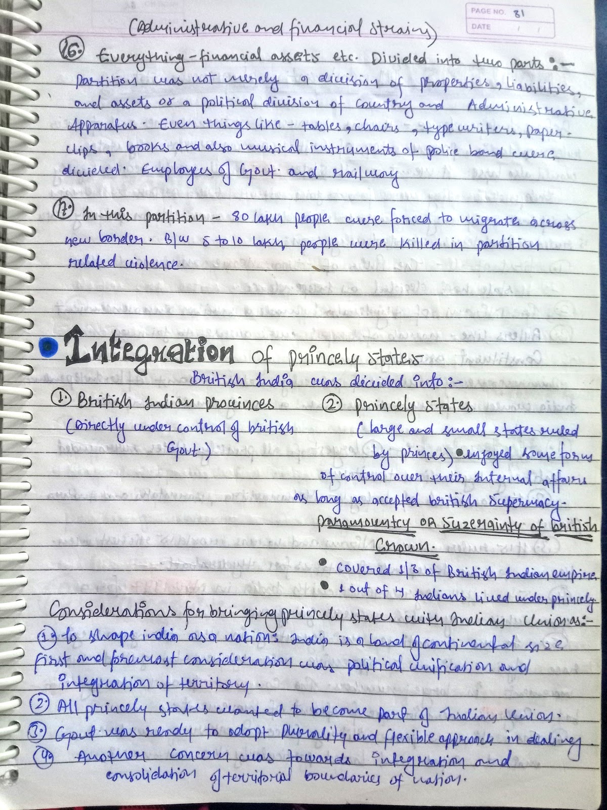 Handwritten notes of Challenges of Nation Building- Political Science ...