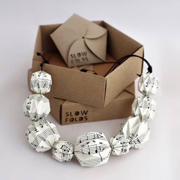 Ingenious Origami Jewelry Made from Upcycled Paper