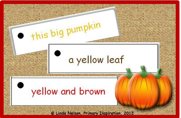 Classroom Freebies Too: Improve Fluency with Fall Phrase Cards
