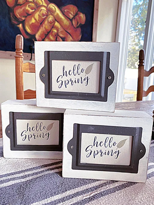 Repurposed Dollar Store Hello Spring Sign