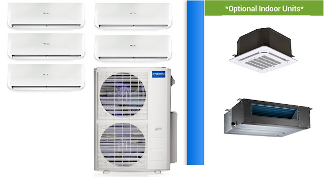 All New Mini Split Ductless HeatPump Systems: Multi-Zone 5 Rooms in ...