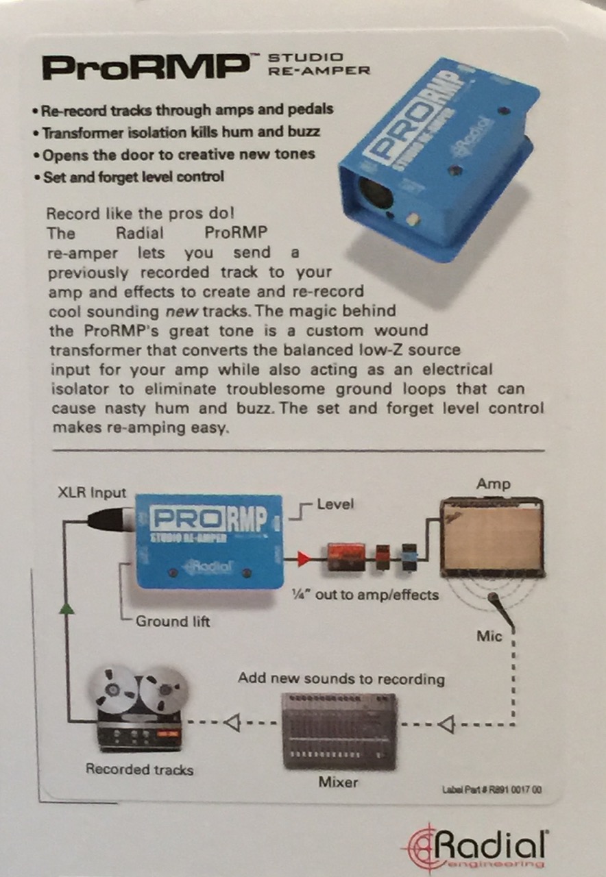 High on Technology: REVIEW RADIAL REAMP - PRO-RMP STUDIO REAMPER
