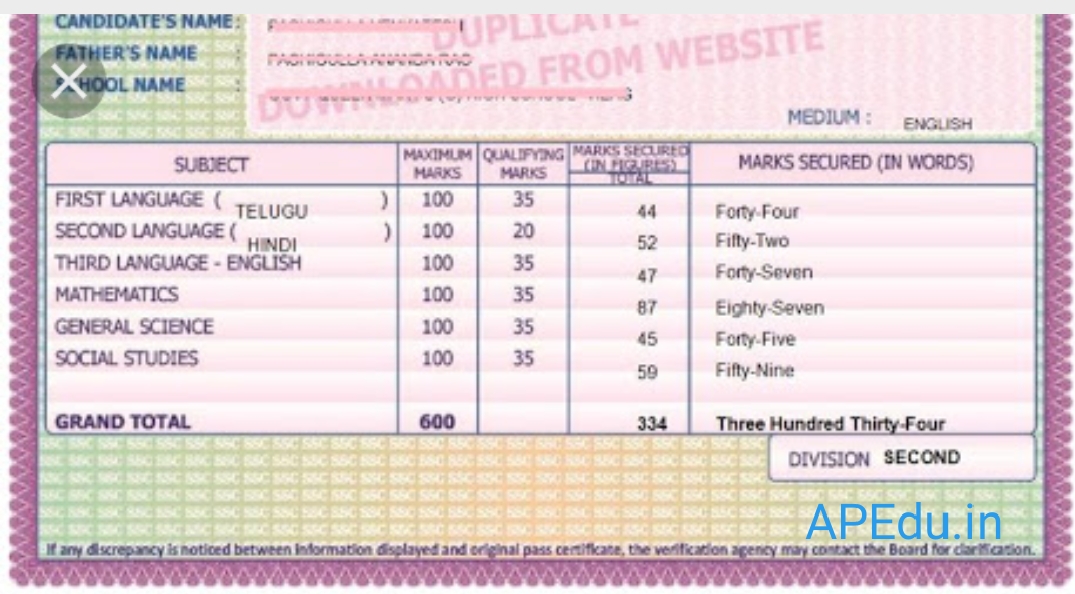 The procedure for getting 10th class marks list that you have lost - APEdu