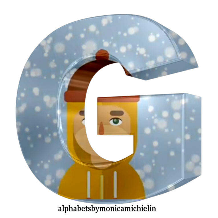 M. Michielin Alphabets: KIDS CARTOON BOY WINTER SNOW ALPHABET
