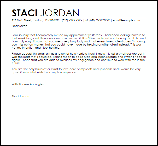 No Show Fee Letter Template ~ Resume Letter