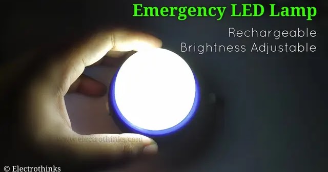 Emergency LED Lamp - Rechargeable, Brightness Adjustable