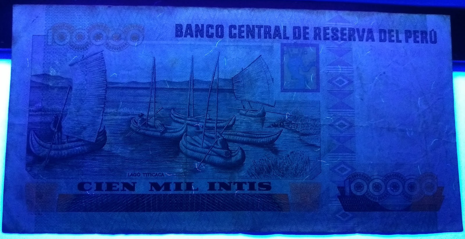Coleccion de billetes y monedas (numismatica): 100000 intis Perú 1989 / ...