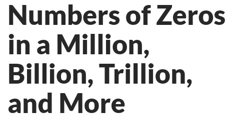 Trillion In Numbers