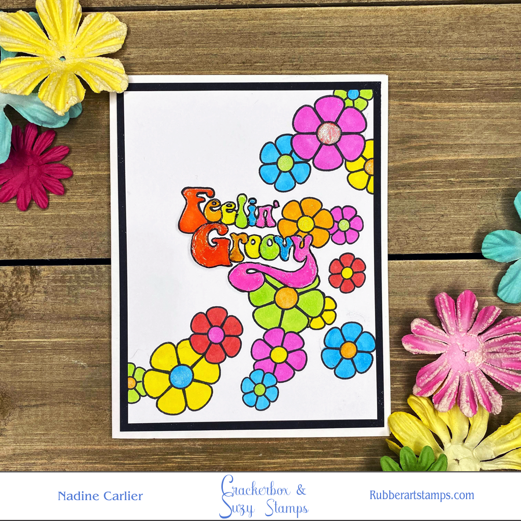 Feeling Groovy Clean And Simple 60's Card ~ Nadine Carlier