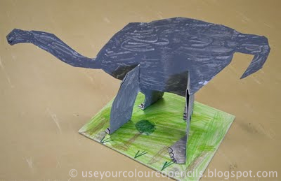 Use Your Coloured Pencils: Cardboard Dinosaur Sculptures