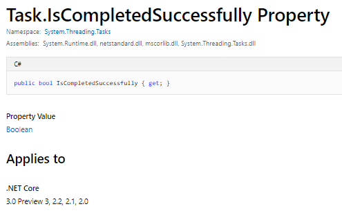 Jeremy Bytes: Task.IsCompletedSuccessfully - YAY! (and hmmm)