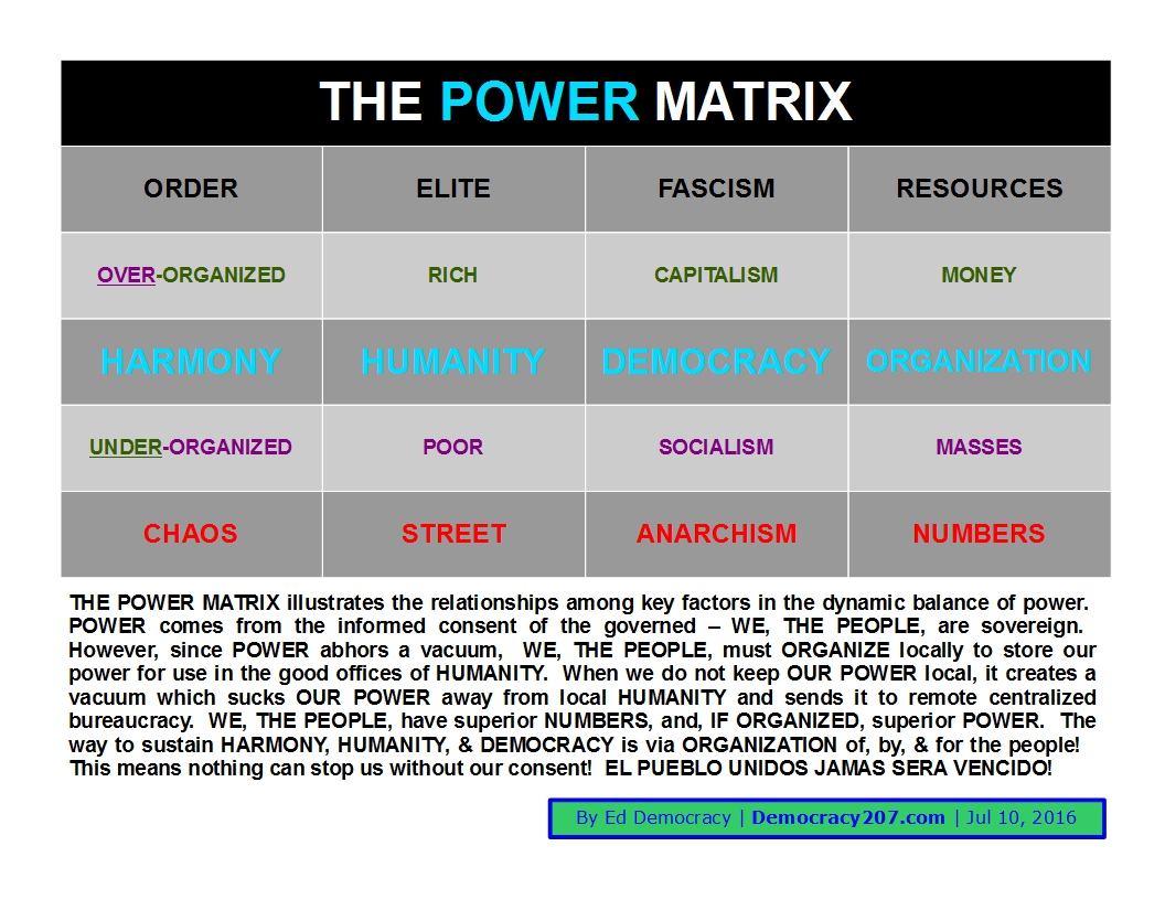 Democracy 207 The POWER Matrix Democracy 207 The POWER Matrix