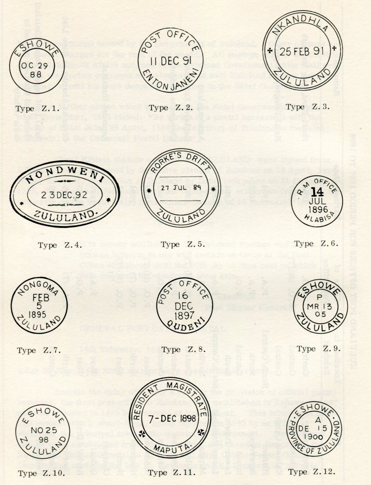 Zululand Postal History: Postmark Types