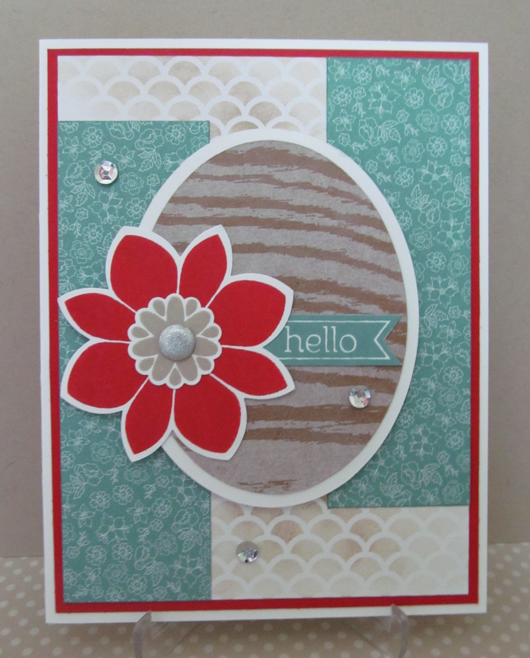 Savvy Handmade Cards: Red Flower Hello Card