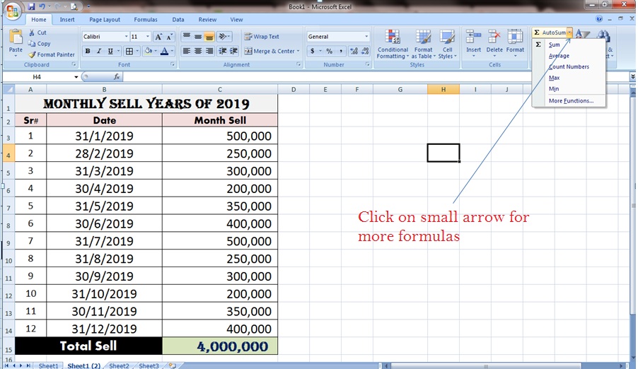 Online Offline Earn Money With Easy Skills What Is The Formula For Autosum In Excel