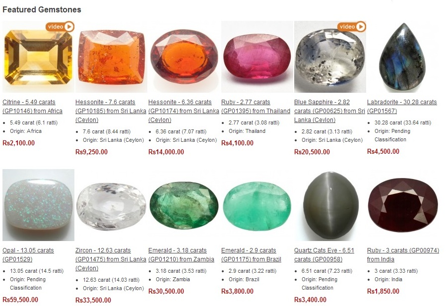 Types of gems - lokicove