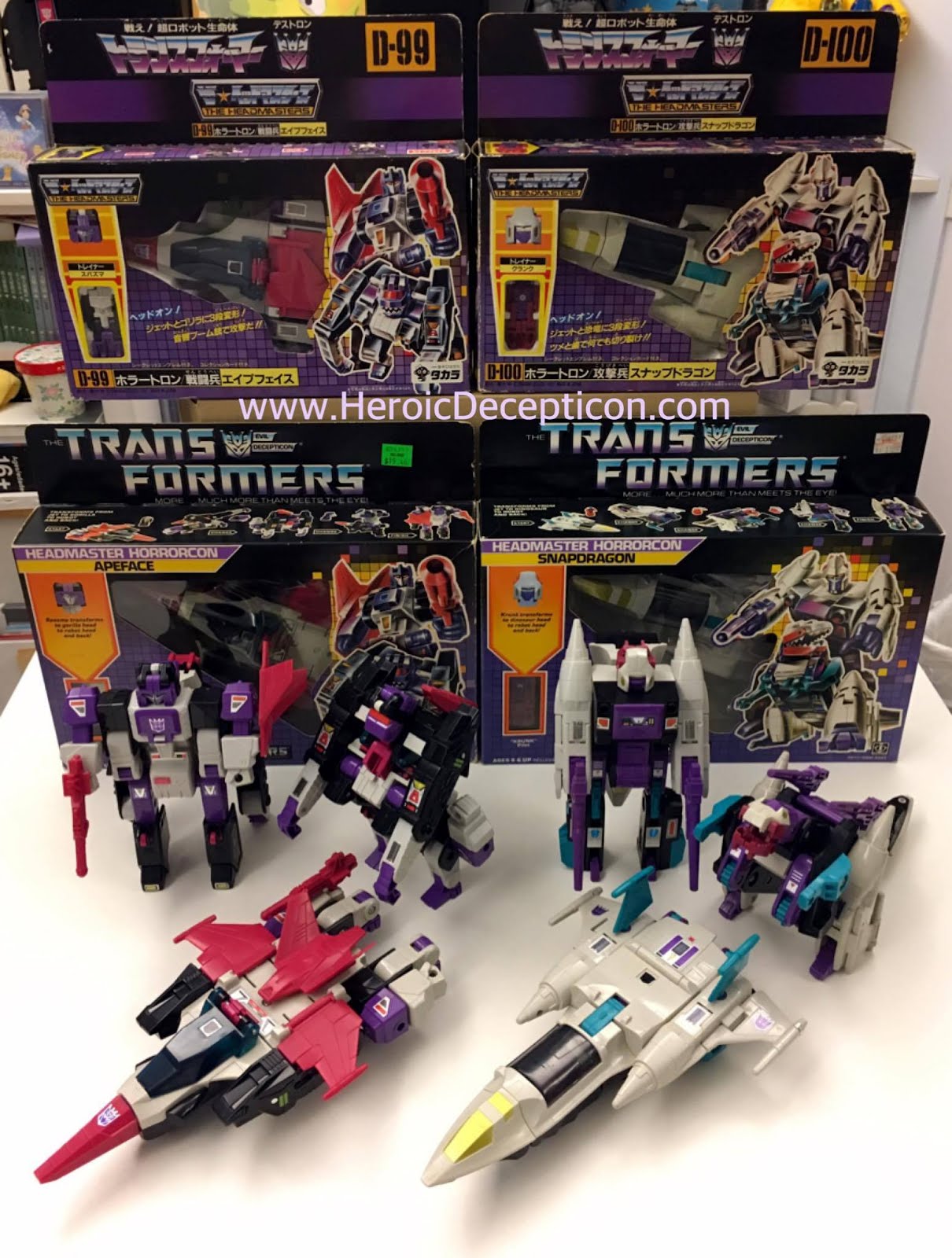 Heroic Decepticon: 1987 Headmaster Horrorcons - Snapdragon and Apeface