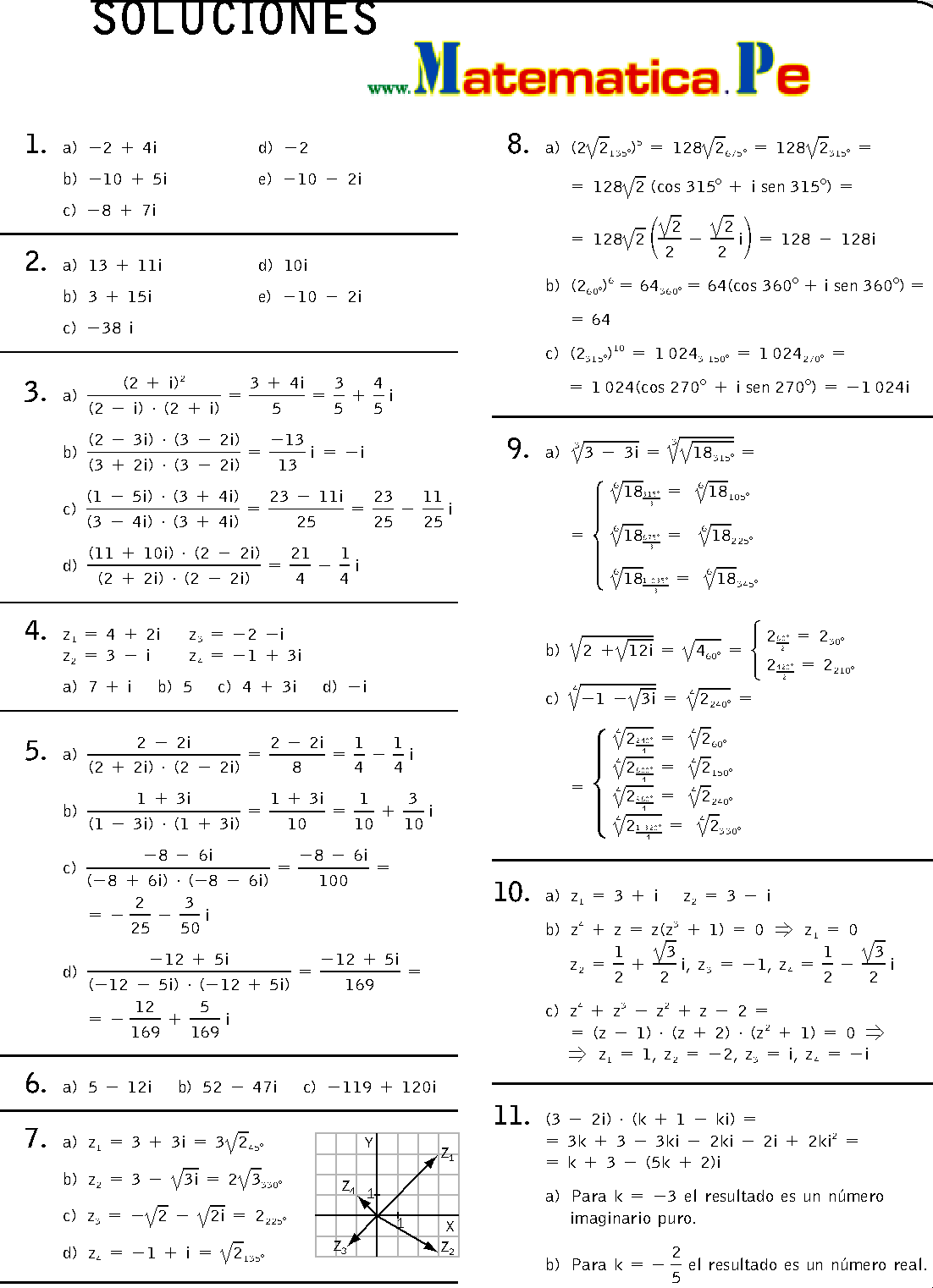NÚMEROS COMPLEJOS EJERCICIOS RESUELTOS MATEMATICAS 1 BACHILLERATO PDF