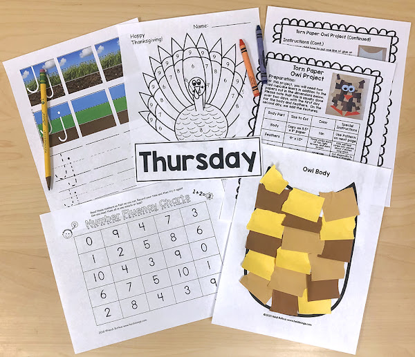 Fall WEEK 12 - TK Distance Learning Packet! (NO PREP PRINTABLES!)