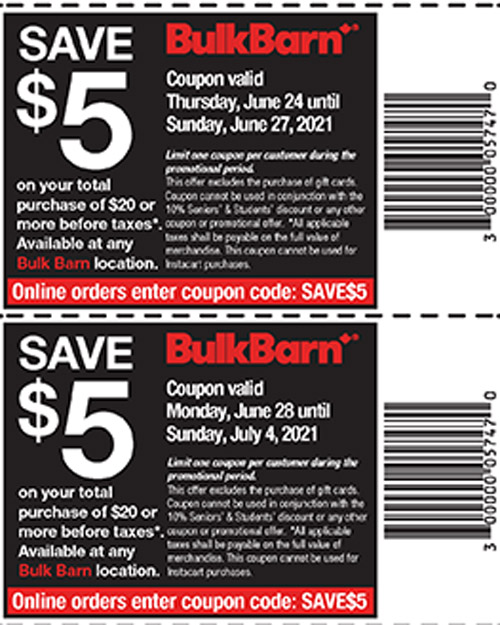 Coupon Bulk Barn au Québec [juin - juillet 2021] | Coupons au Québec
